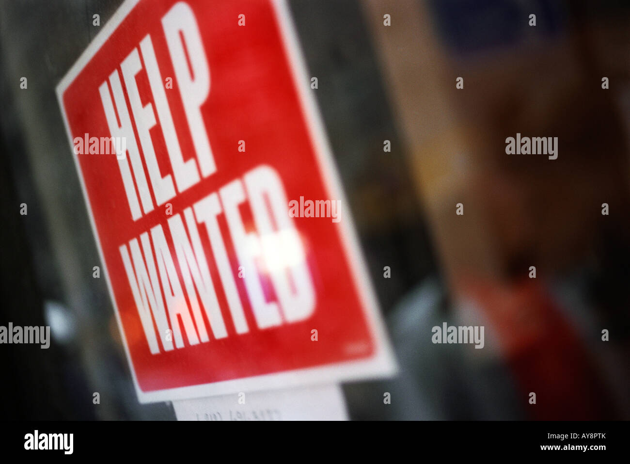 Help wanted sign store window hi-res stock photography and images - Alamy