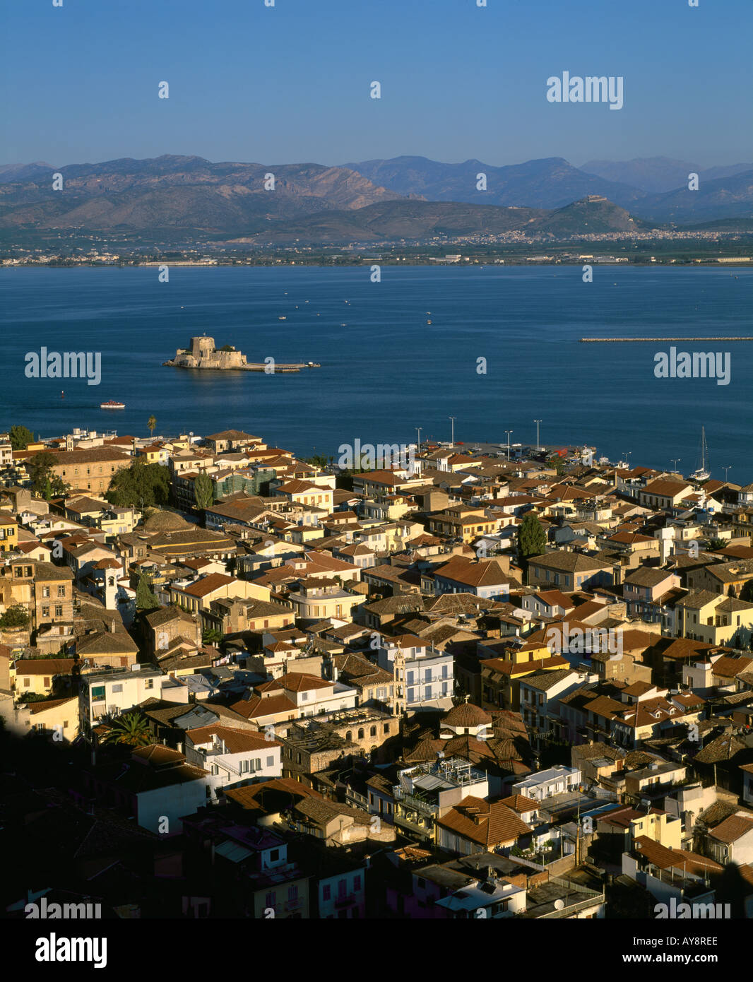 Aerial View of Nafplio from the castle Stock Photo - Alamy