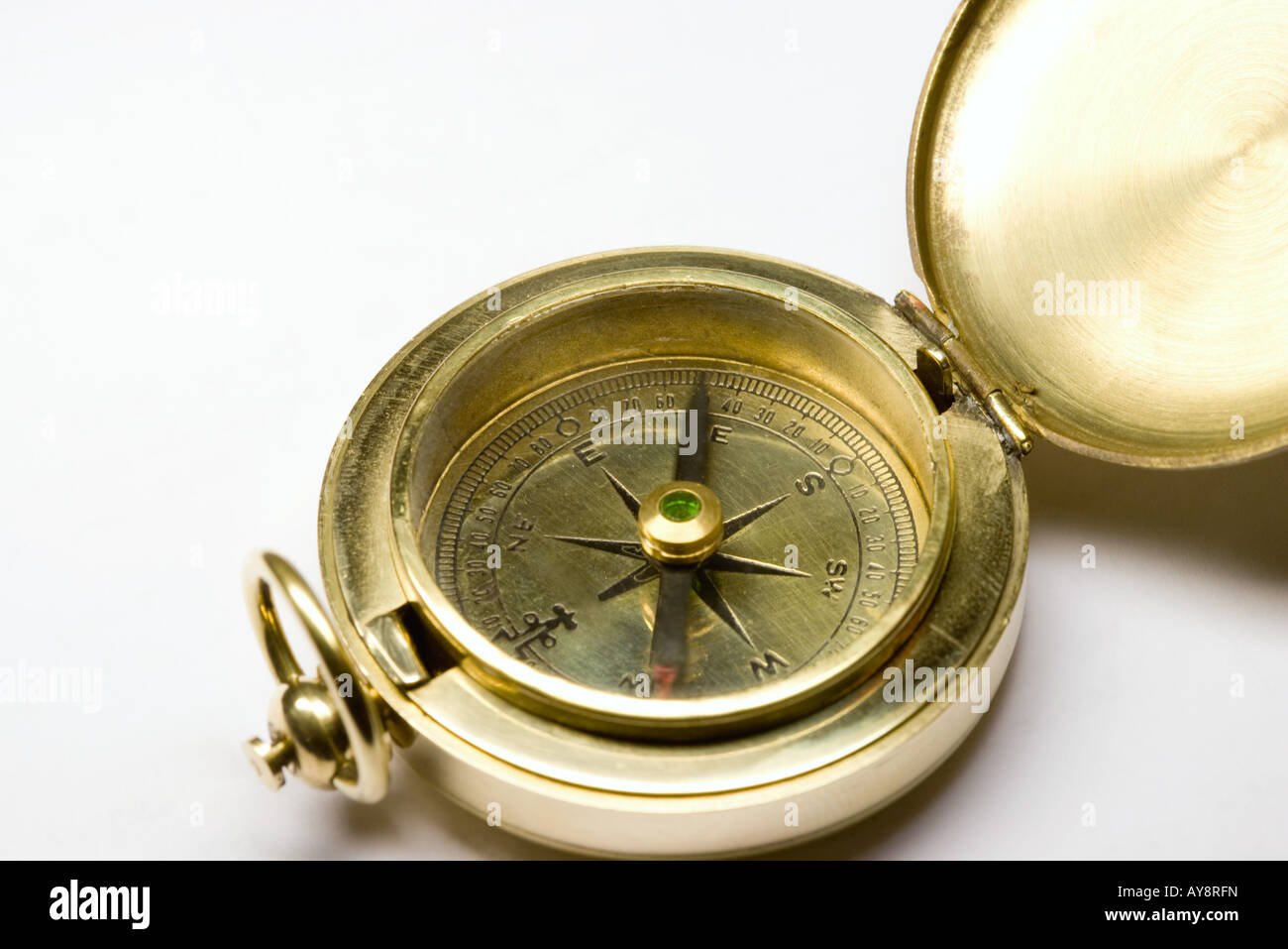 Brass compass, close-up Stock Photo - Alamy