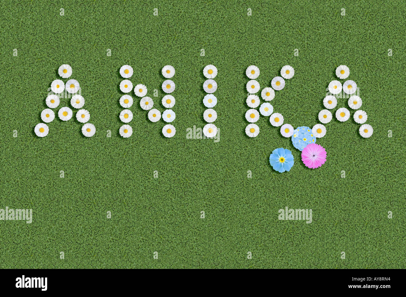 Anika first name girl written illustration Stock Photo - Alamy