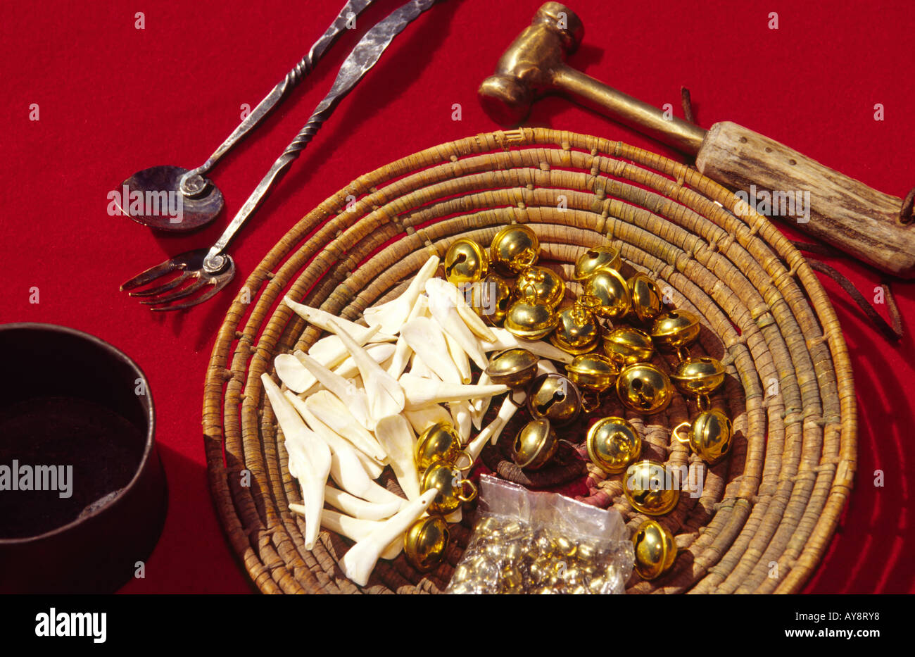 Mountain man trinkets and trade goods, at "Miner's Day" in White Oaks ...