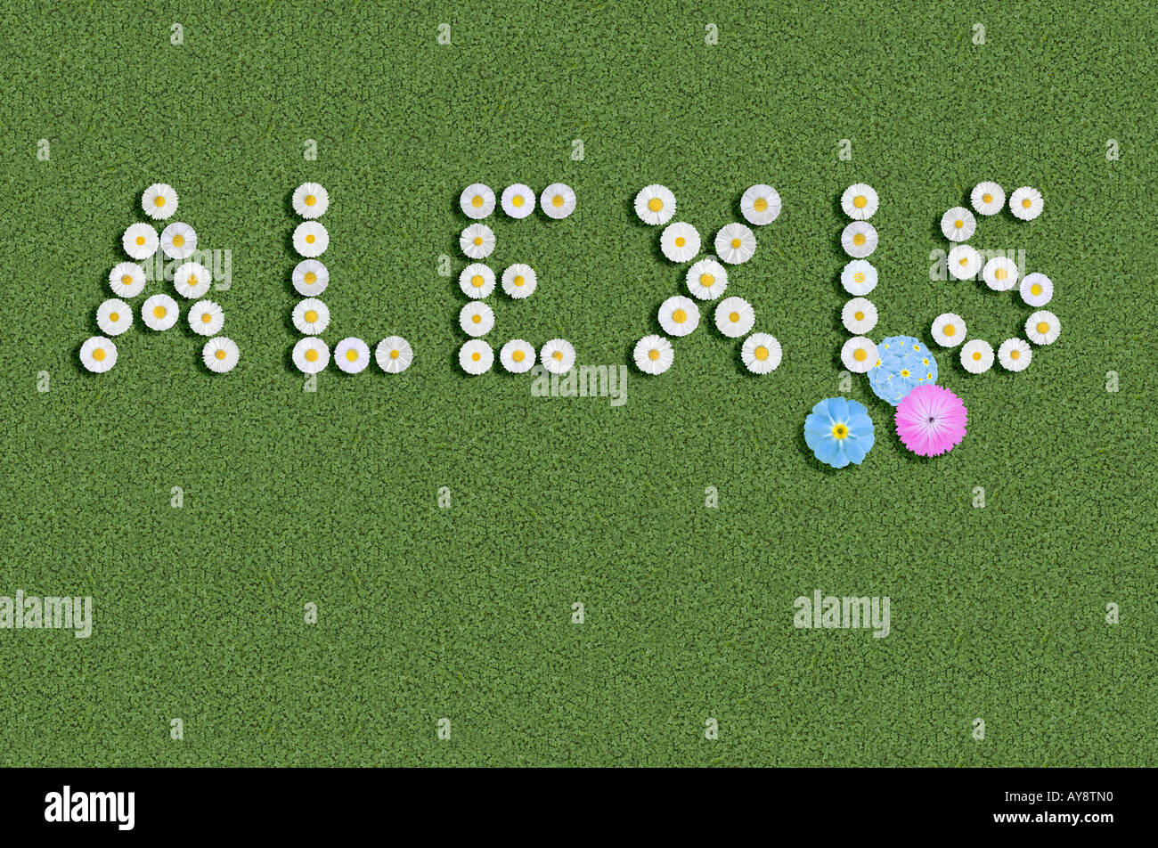 Alexis spelled out Stock Photo - Alamy