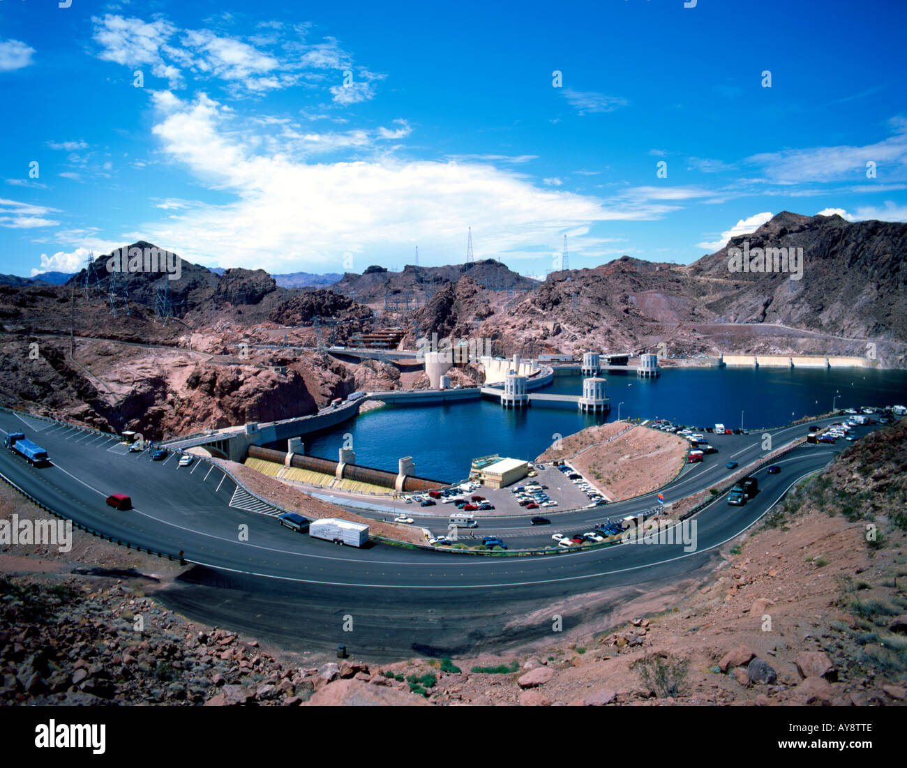 Hoover Dam also known as Boulder Dam, is a concrete gravity-arch dam in ...