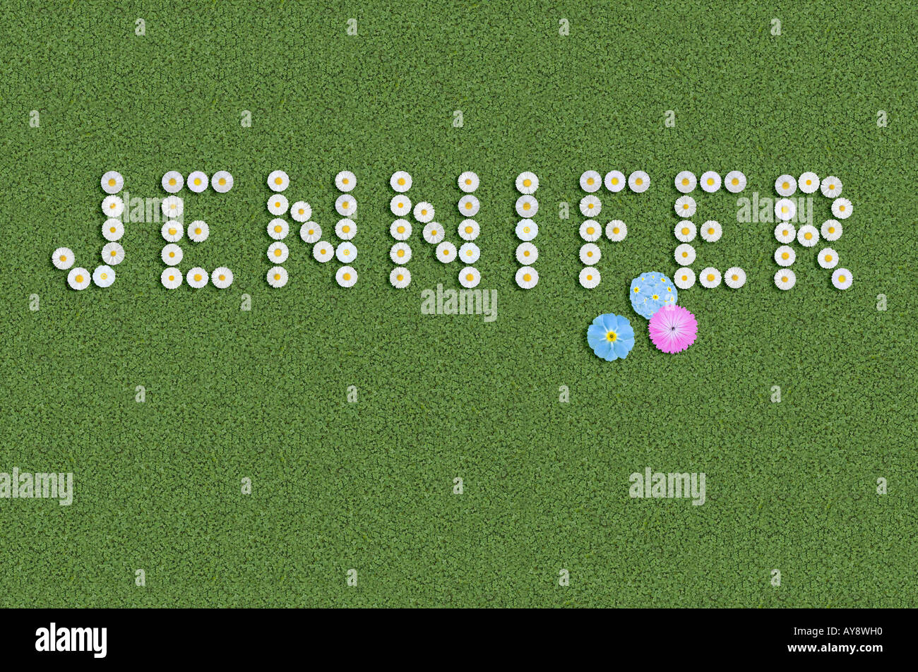 Jennifer spelled out prewritten edited Stock Photo - Alamy