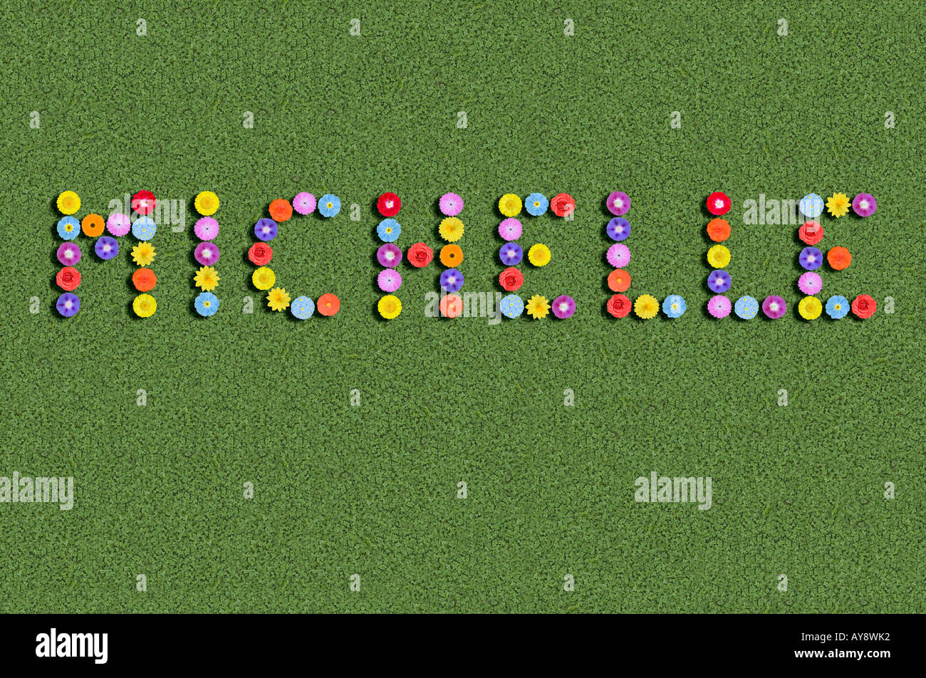 name first Michelle spelled out prewritten edited Stock Photo - Alamy