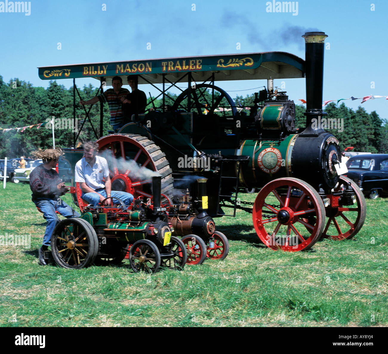 large and small steam traction engines at an irish steam rally Stock ...