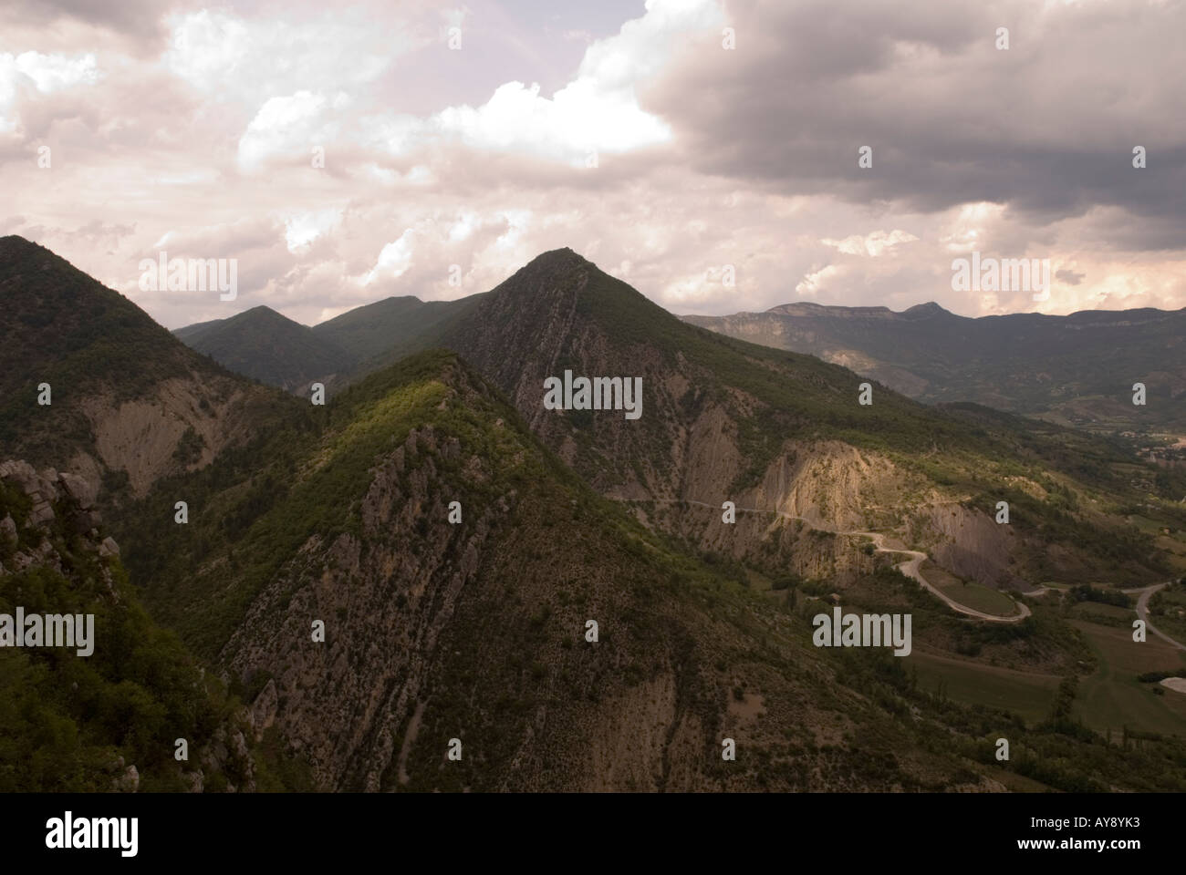 Aerial view of the mountains of the Baronnies, Provence, France Stock ...