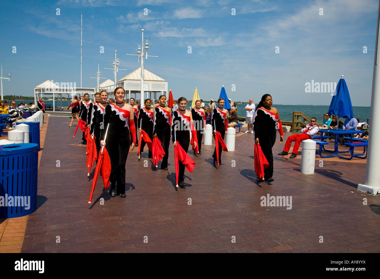 Baton Twirlers Marching Band at St Petersburg in Florida USA St ...