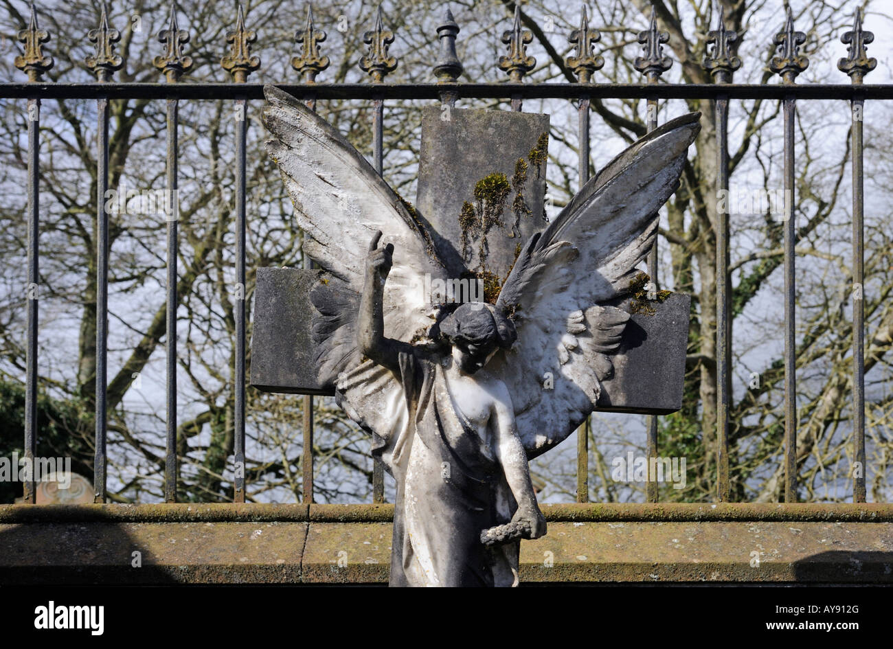 Marble angel monument . Applegarth , Sibbaldbie and Johnstone Church of ...