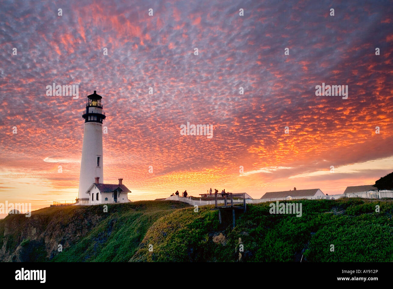 Beautiful sunset at Pigeon Point Lighthouse along California s San ...
