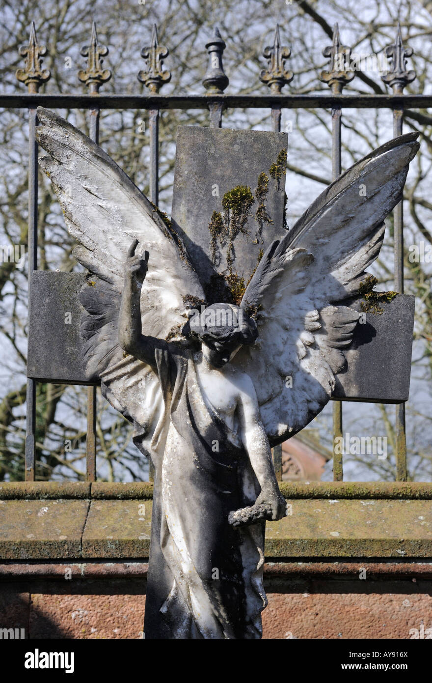 Marble angel monument . Applegarth , Sibbaldbie and Johnstone Church of ...