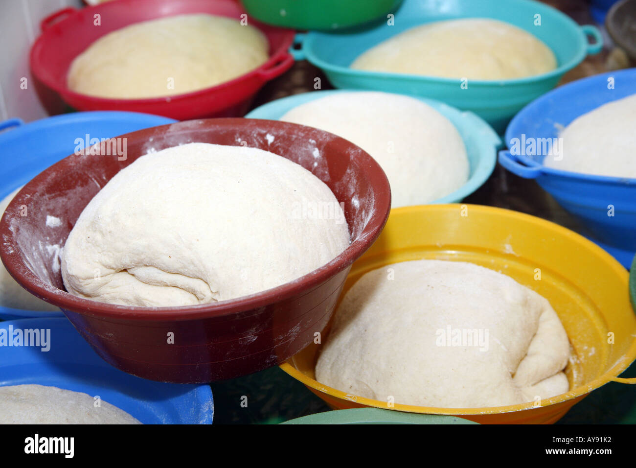 Azores islands, Portugal. Preparing the traditional "massa sovada Stock ...