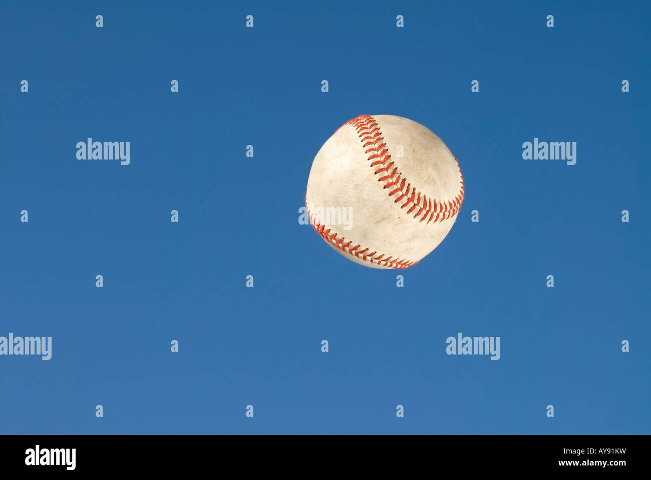 A baseball flys through the air after being hit for the fence Stock ...