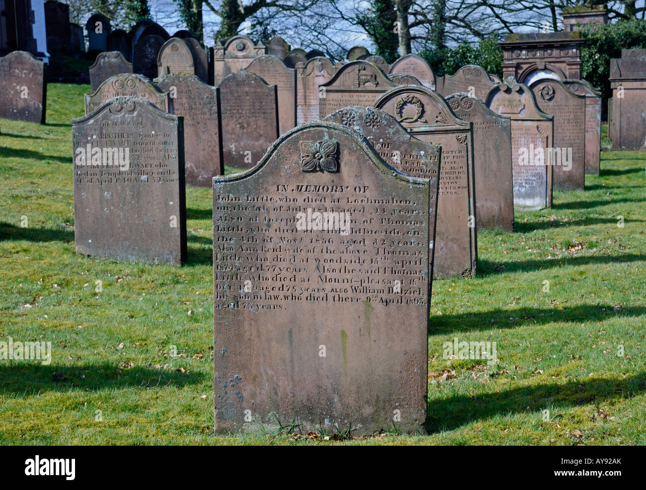 19th . Century gravestones in churchyard . Applegarth , Sibbaldbie and ...
