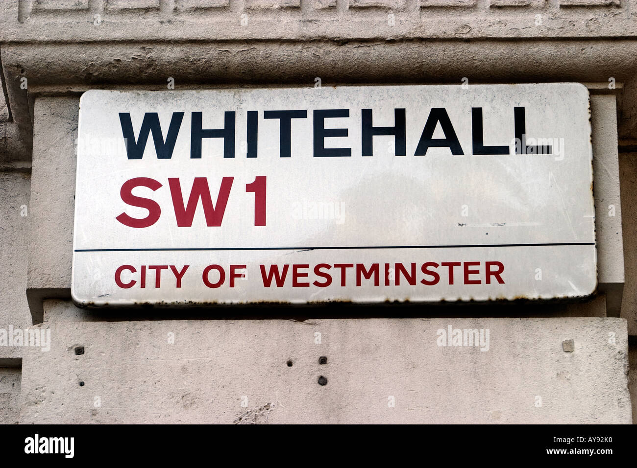whitehall street sign london Stock Photo - Alamy