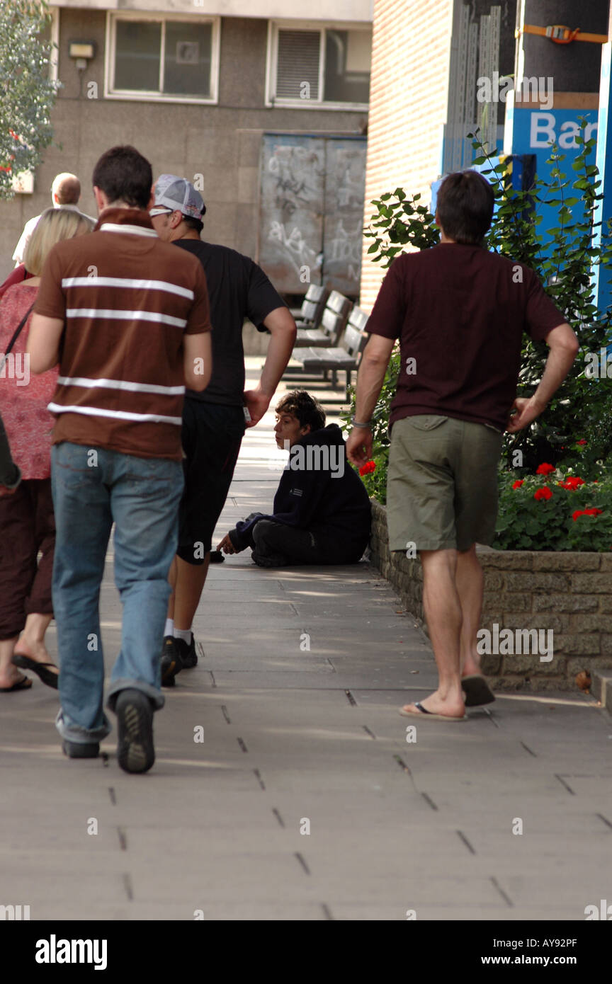 Uk beggar sidewalk man poverty hi-res stock photography and images - Alamy