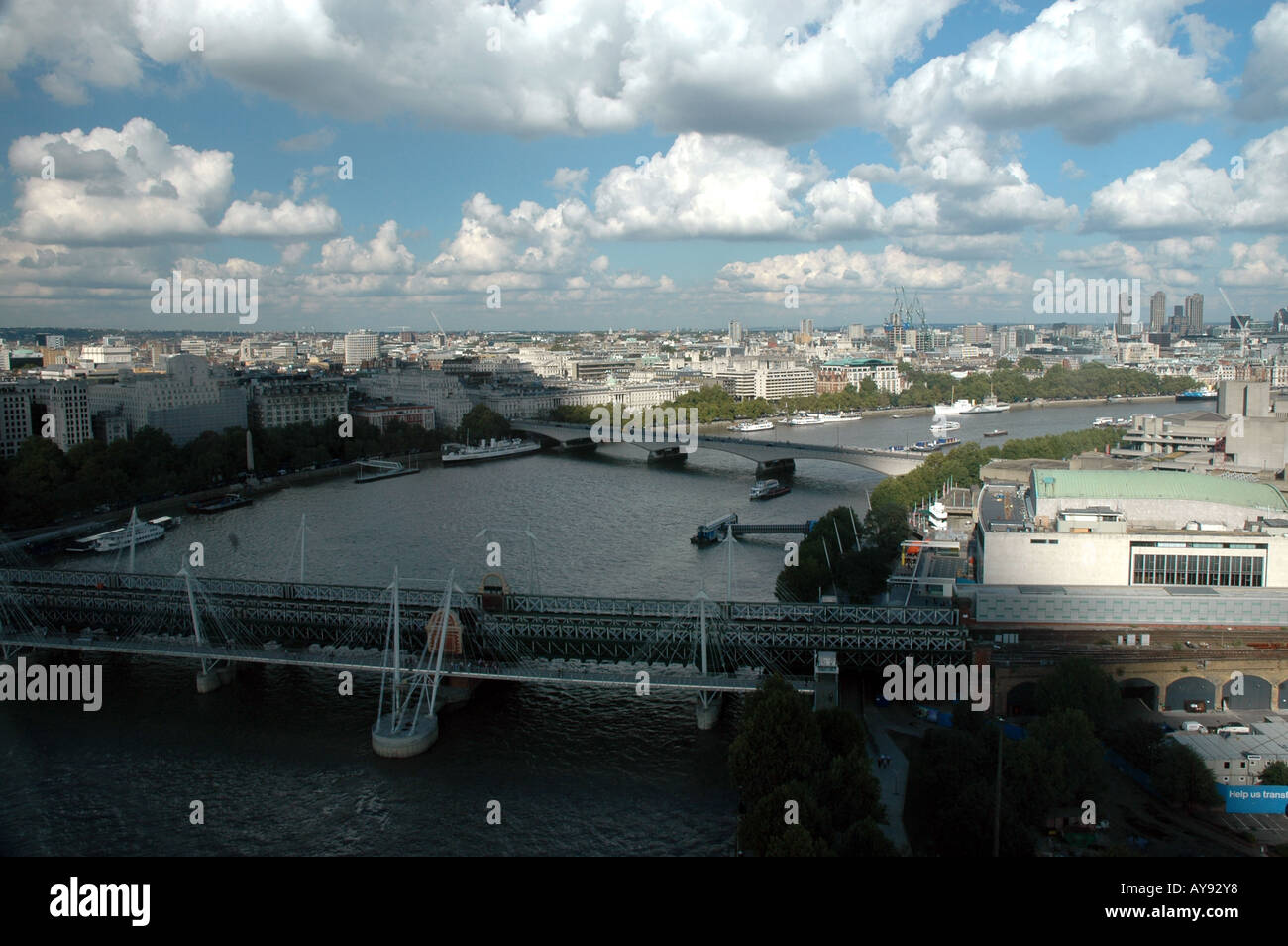Hungerford Bridge and Golden Jubilee Bridges and Waterloo Bridge on ...