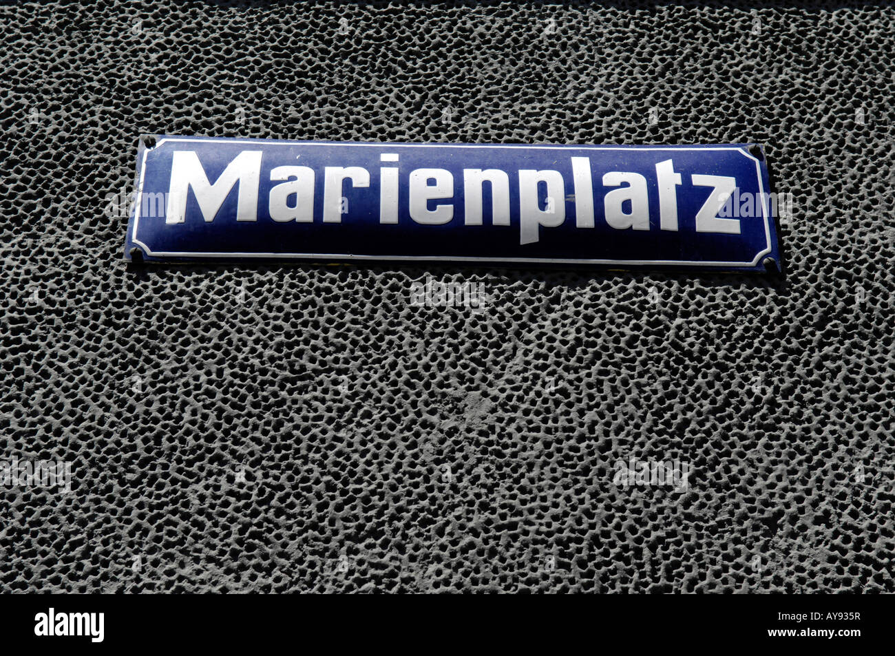 marienplatz street sign blue walll bavaria garmisch partenkirchen ...