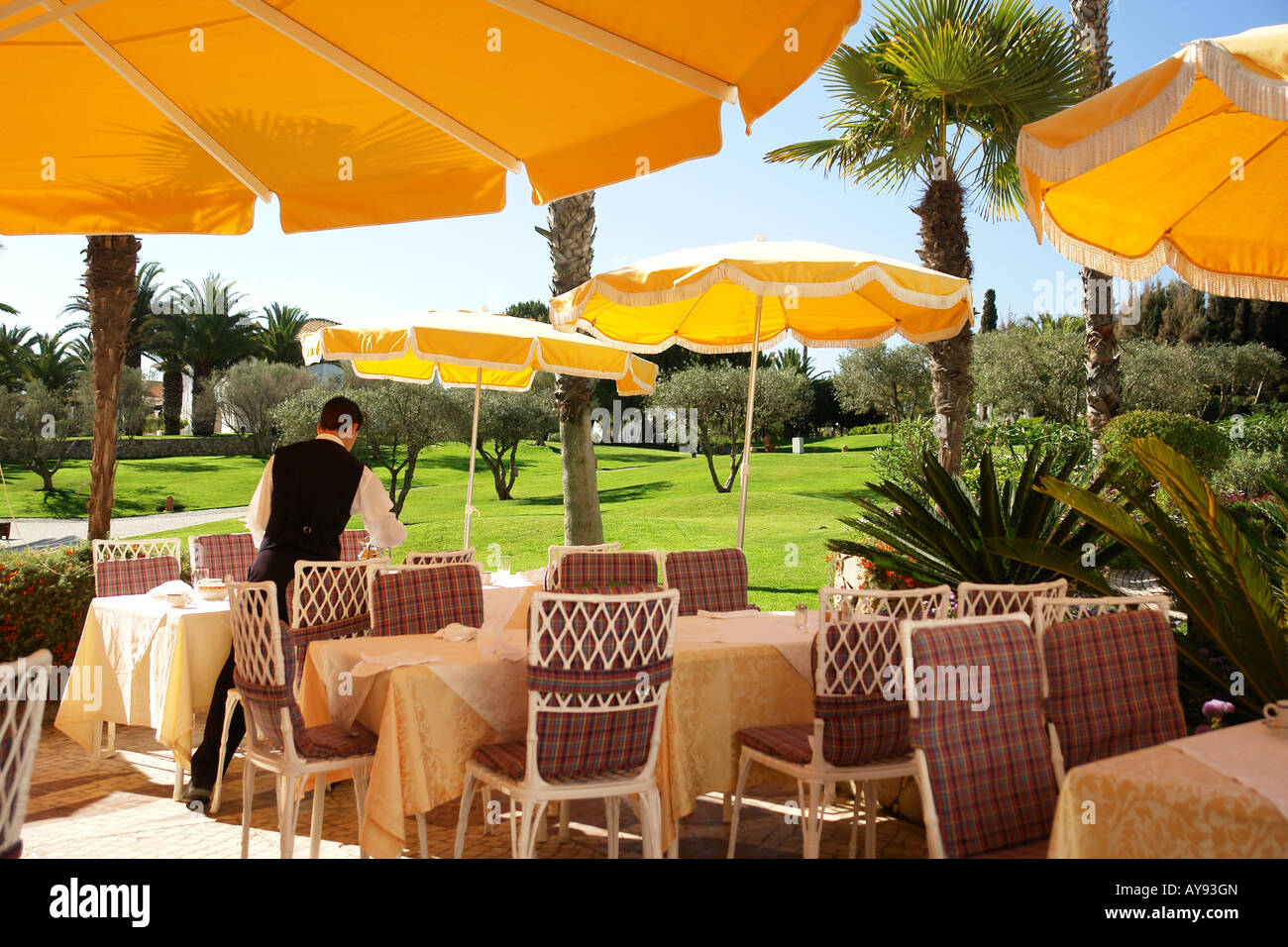 Esplanade Restaurant in Algarve Stock Photo - Alamy