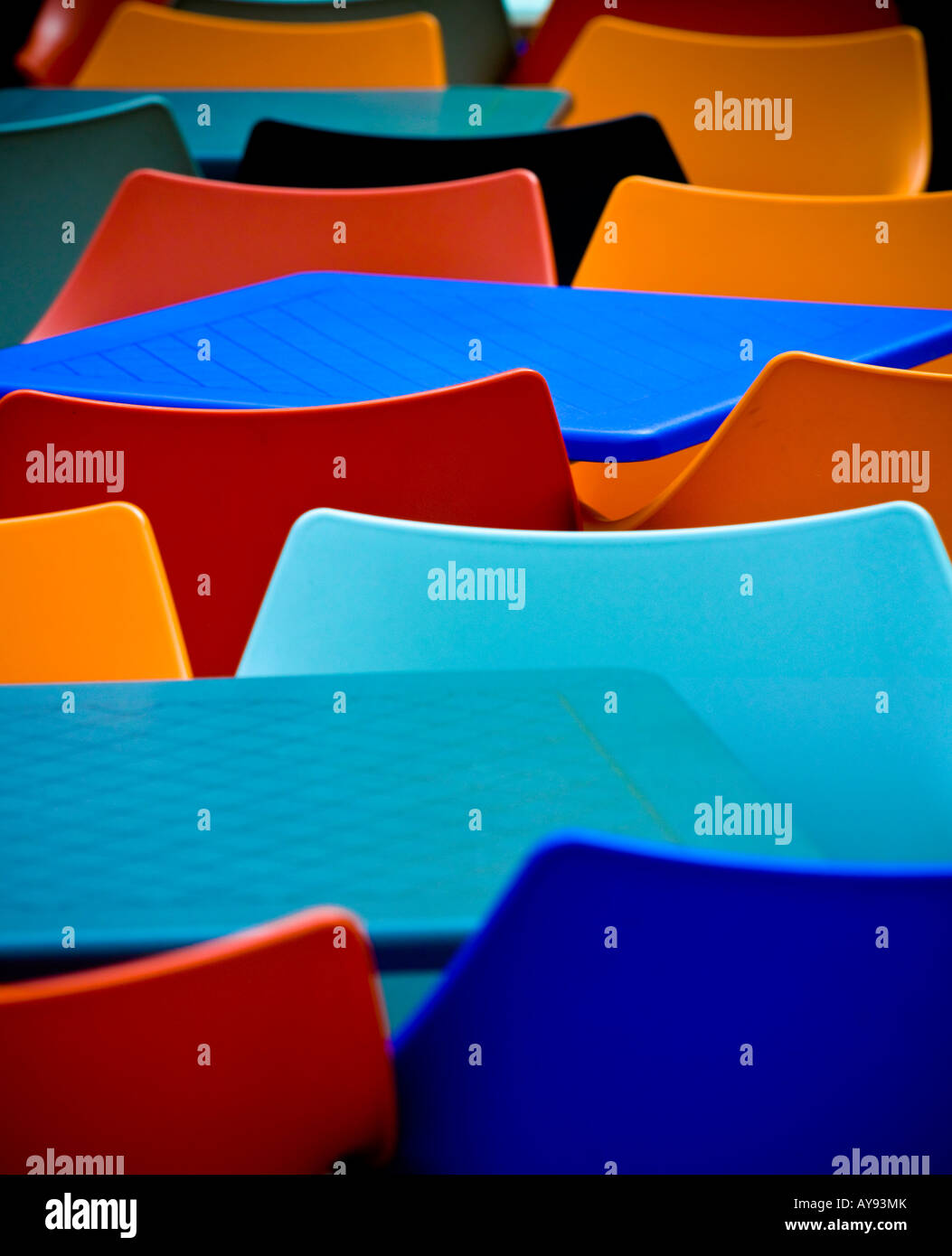 Plastic tables and chairs hi-res stock photography and images - Alamy