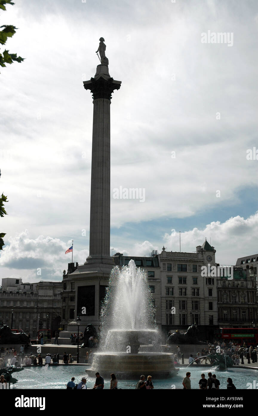 Nelson's Column on Trafalgar Square in London Stock Photo - Alamy
