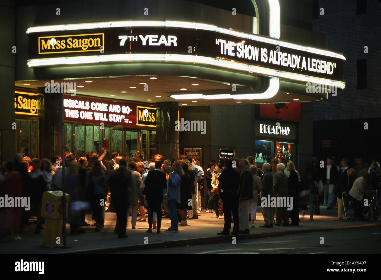 USA New York City 1998 the musical Miss Saigon Theater District Stock ...