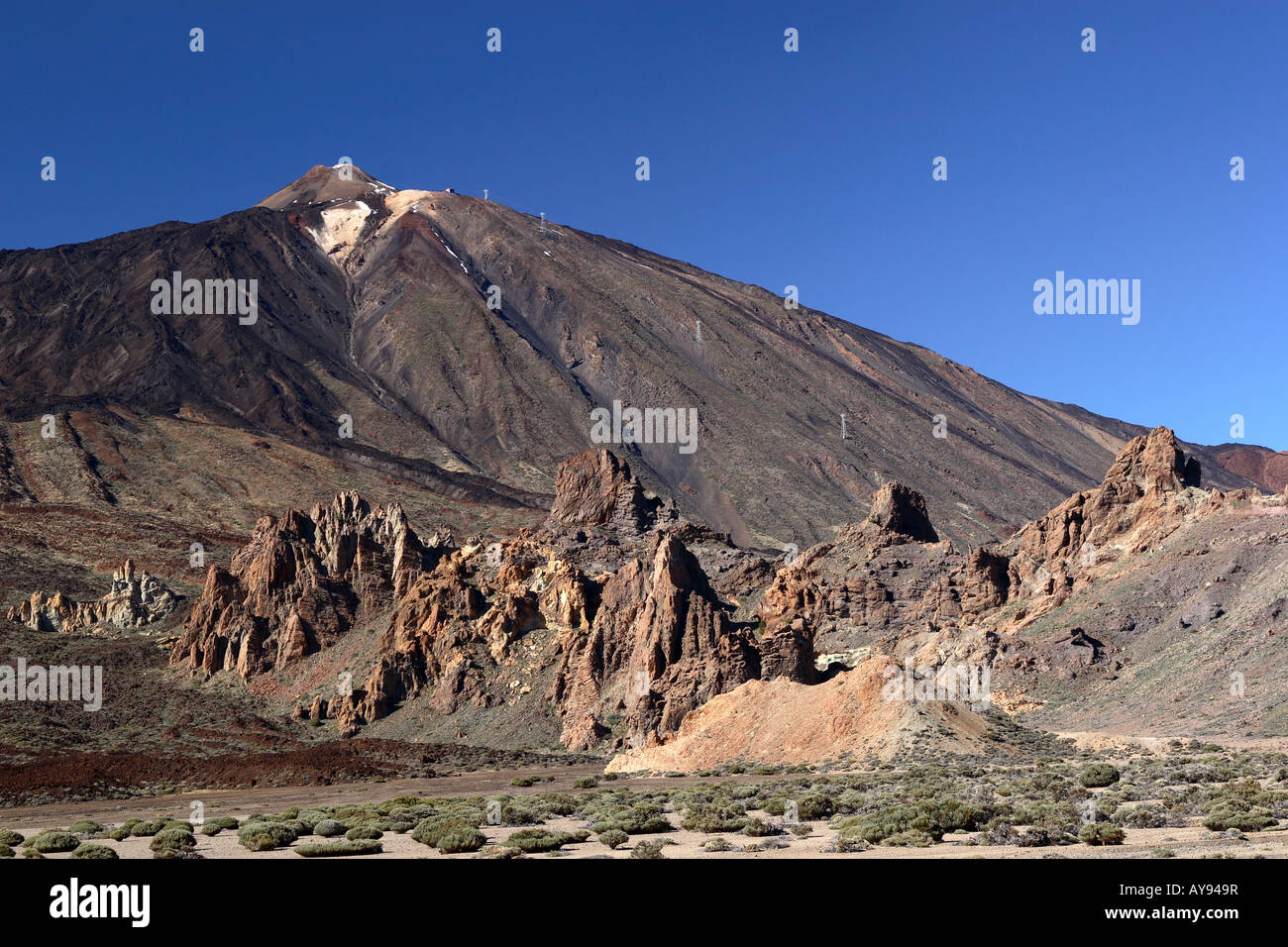 The dormant volcano of Mount Teide and the surrounding volcanic ...