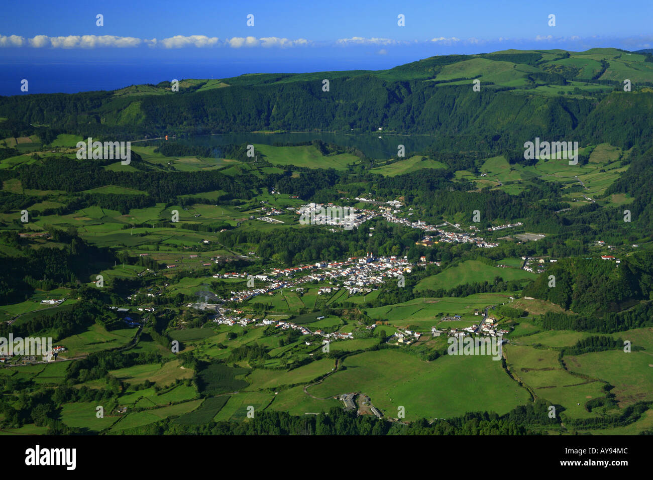 Furnas valley, photographed from the Salto do Cavalo viewpoint. Sao ...