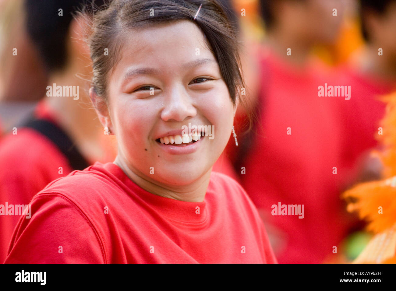 Happy Chinese girl at the 1997 2007 celebrations of the handover of ...