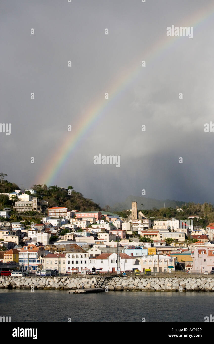 Grenada caribbean island coast water ocean sea Caribbean sea rainbow ...
