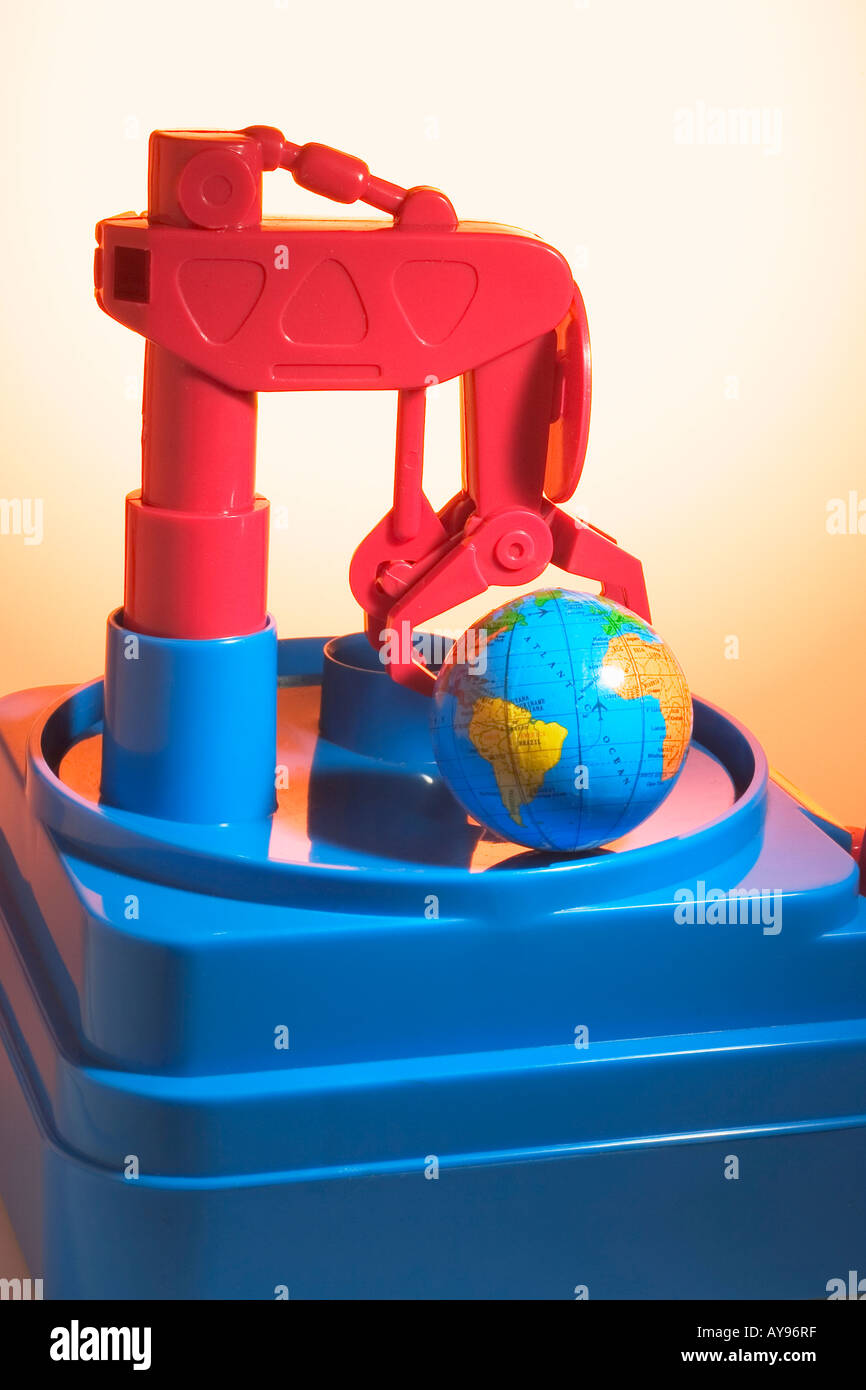 Skill Tester Toy with Globe Stock Photo - Alamy