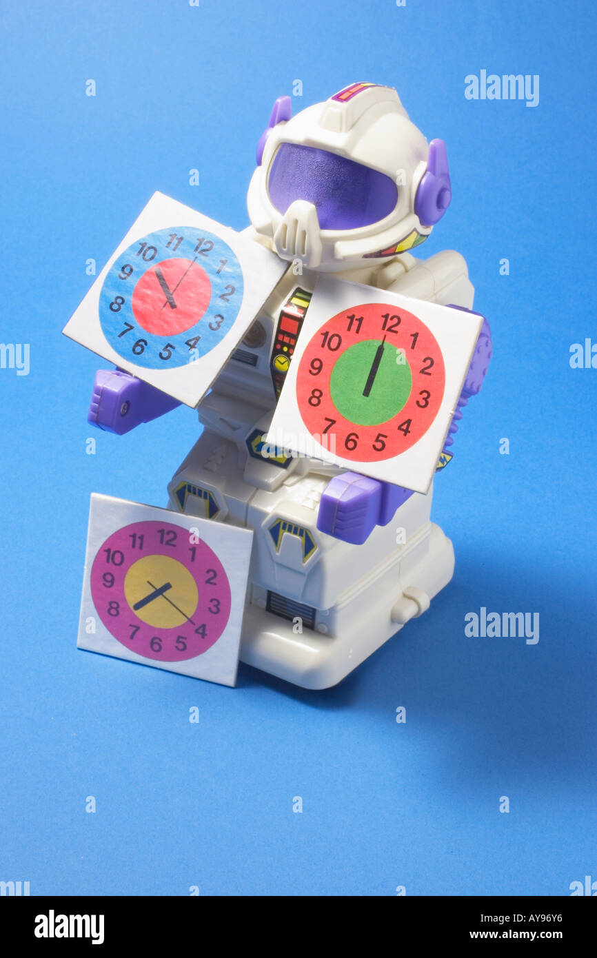 Robots With Cardboard Clock
