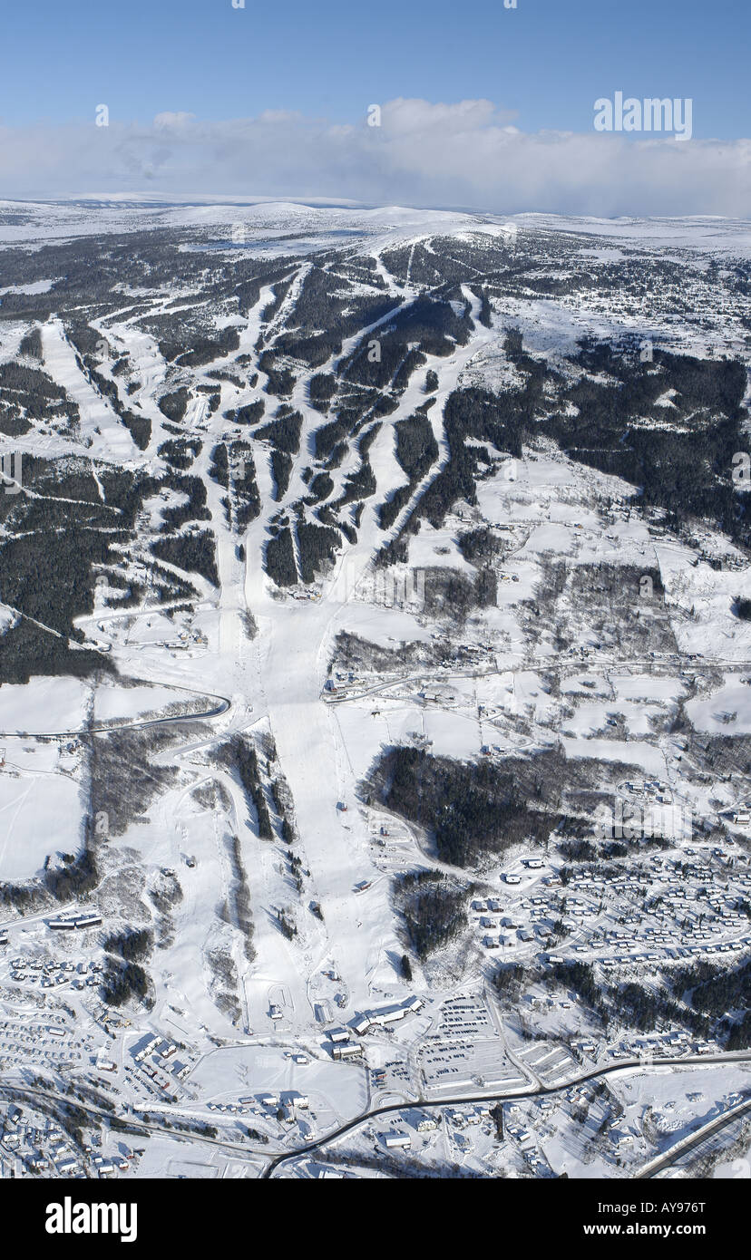 AERIAL VIEW OF SKI RESORT Stock Photo - Alamy
