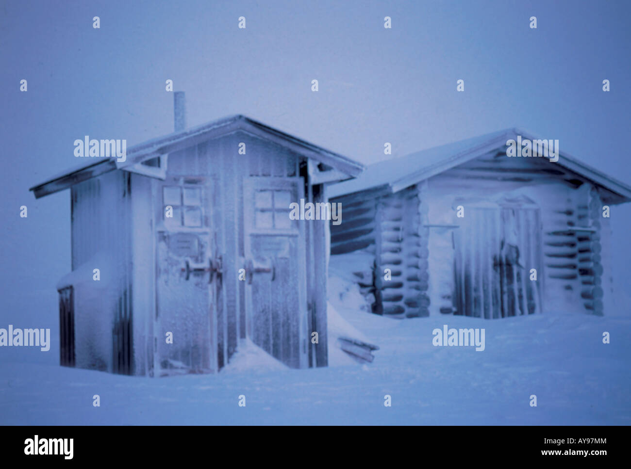 SNOW COVERED HUTS Stock Photo - Alamy