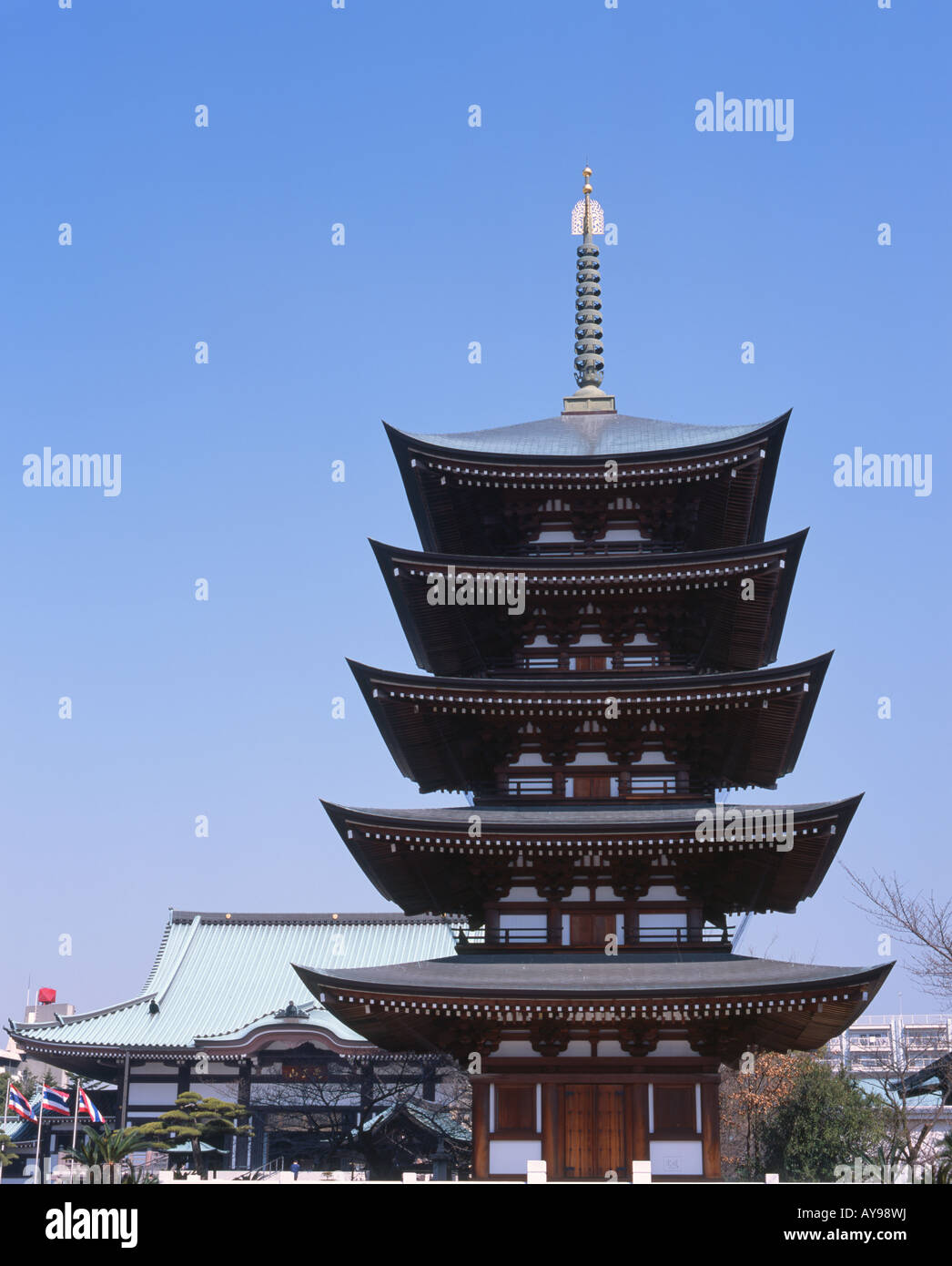 Five story pagoda of Nittaiji Temple, Nagoya Stock Photo - Alamy