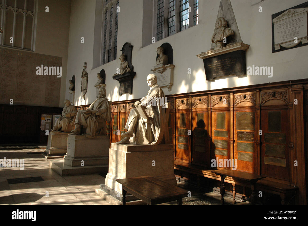 Trinity college chapel statue of william whewell hi-res stock ...
