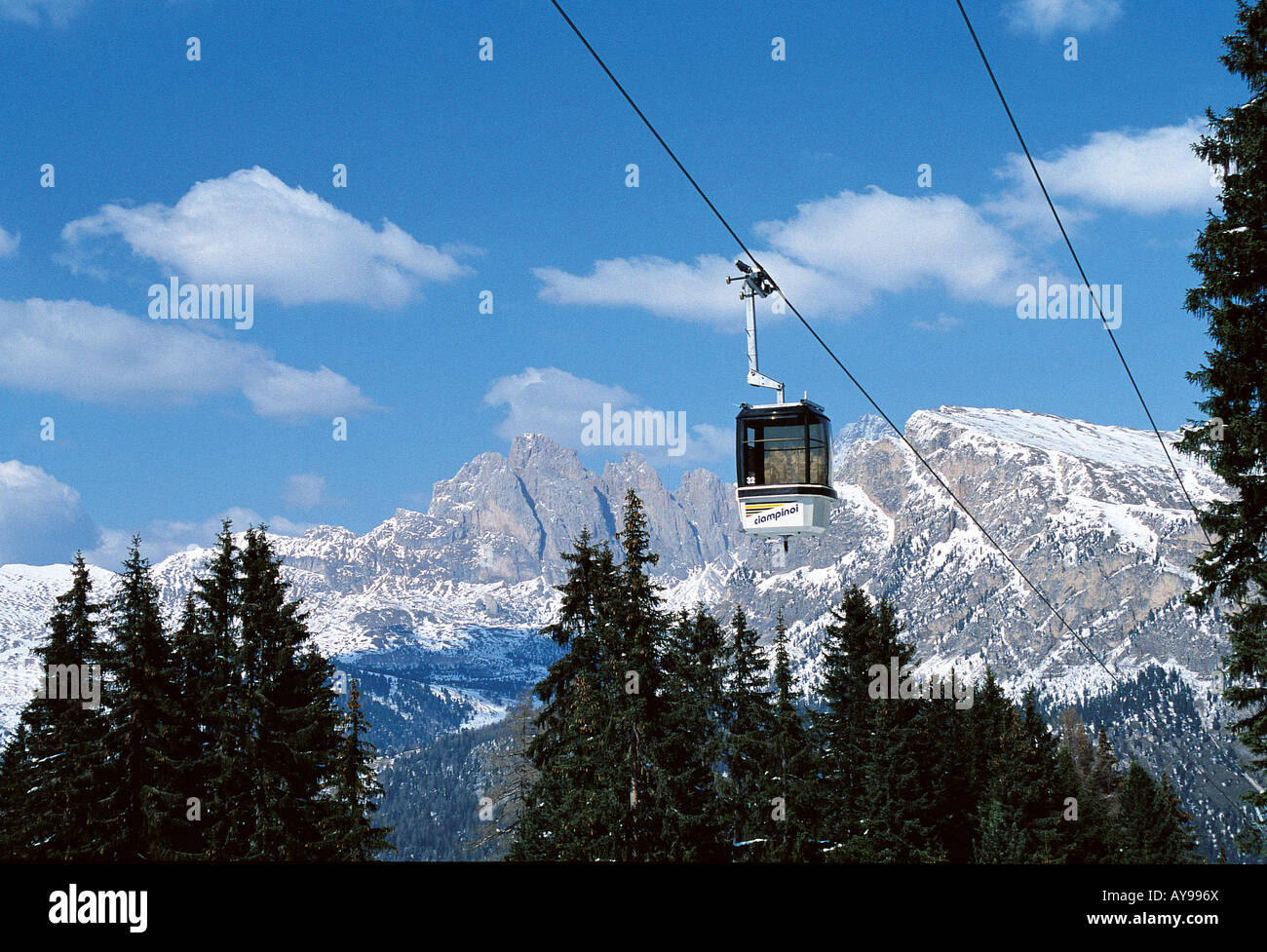 CABLE CAR IN PASSO DI GARDENA SELVA GARDENA ITALY Stock Photo - Alamy