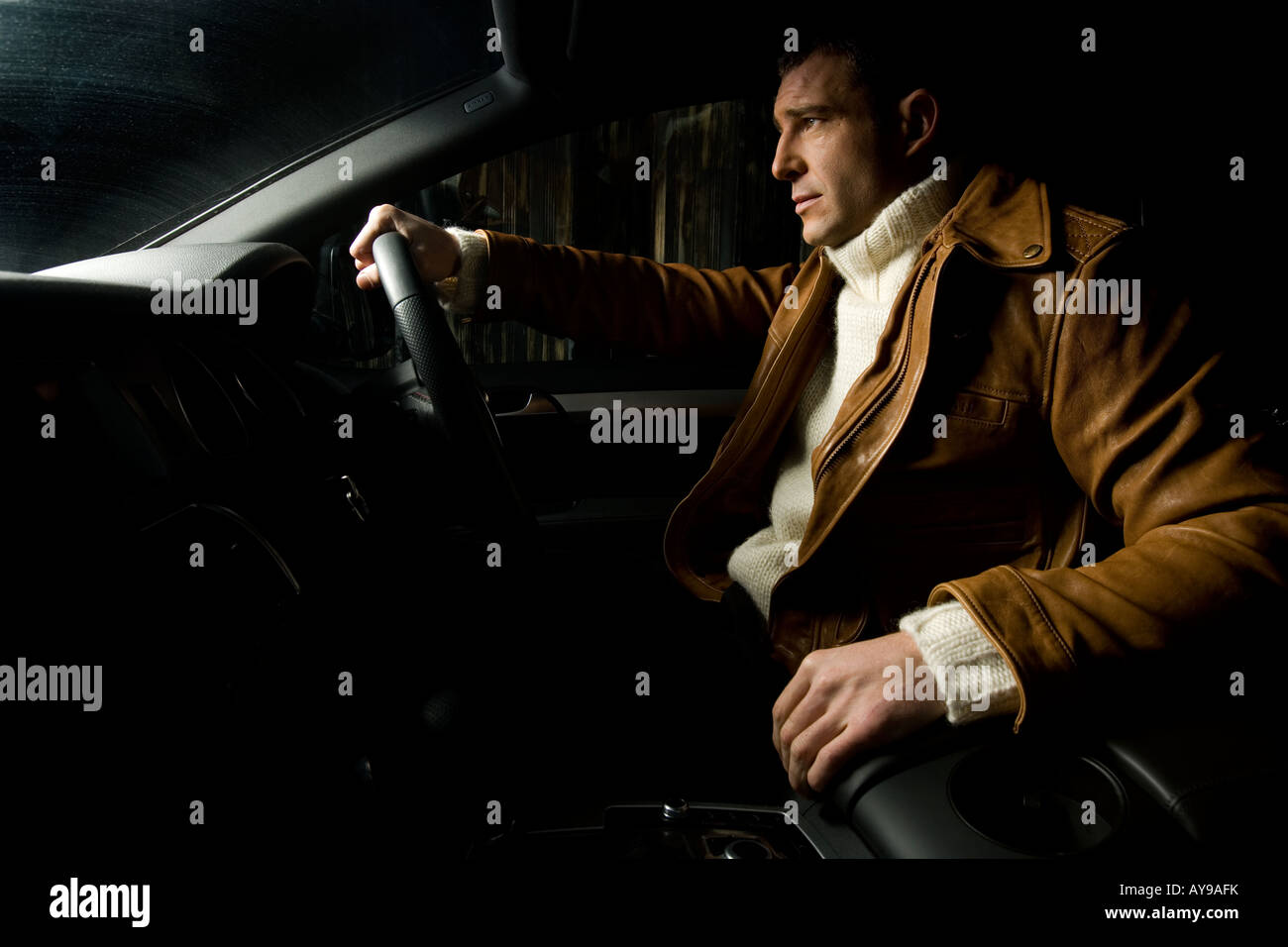 MAN DRIVING CAR Stock Photo - Alamy