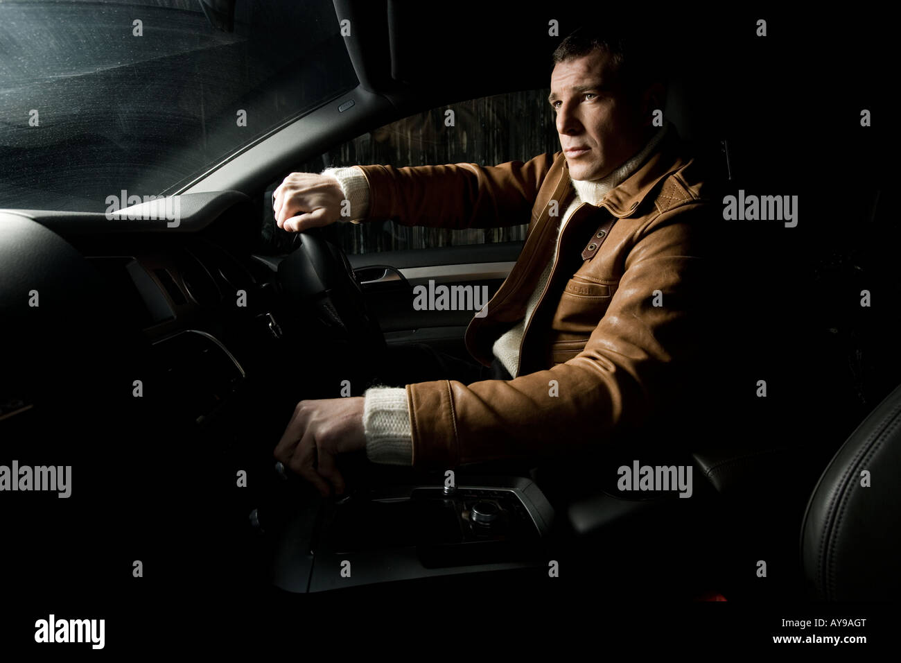 MAN DRIVING CAR Stock Photo - Alamy
