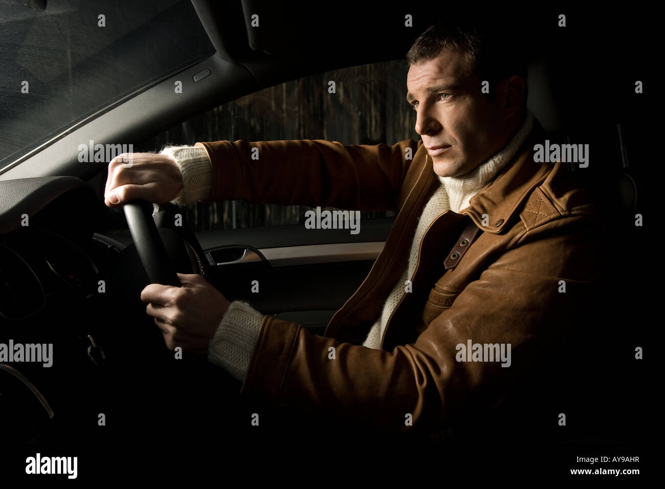 MAN DRIVING CAR Stock Photo - Alamy