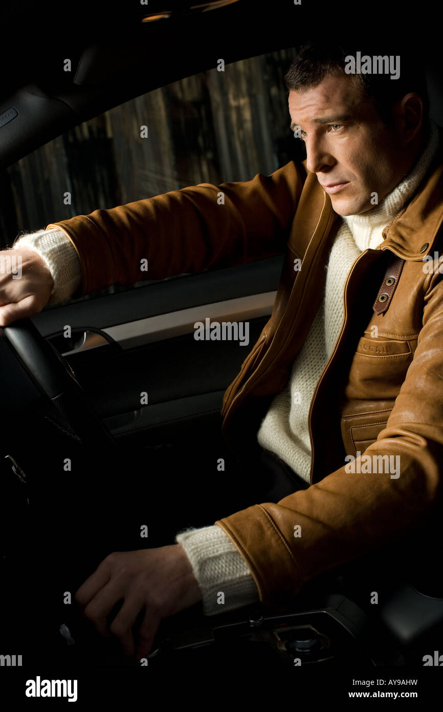MAN DRIVING CAR Stock Photo - Alamy