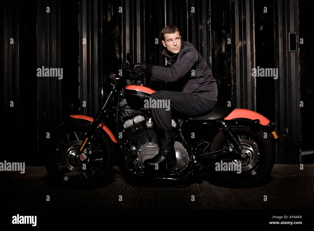 MAN ON HARLEY DAVIDSON Stock Photo - Alamy