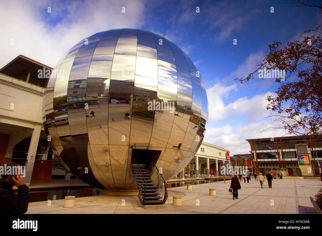 A reflective dome at the Millennium Square in Bristol England Stock ...