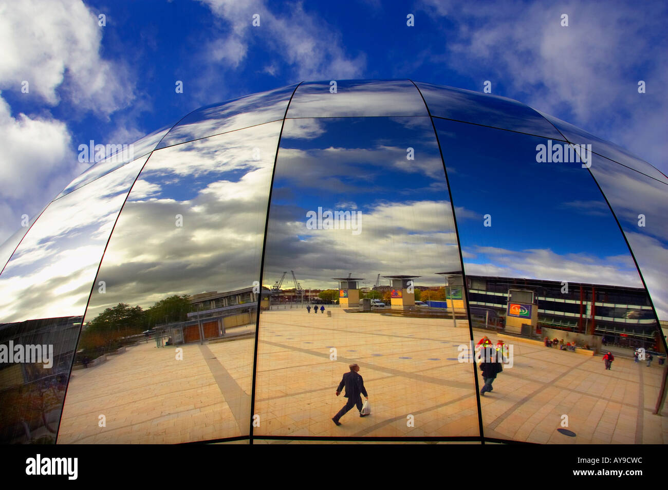 A reflective dome at the Millennium Square in Bristol England Stock ...
