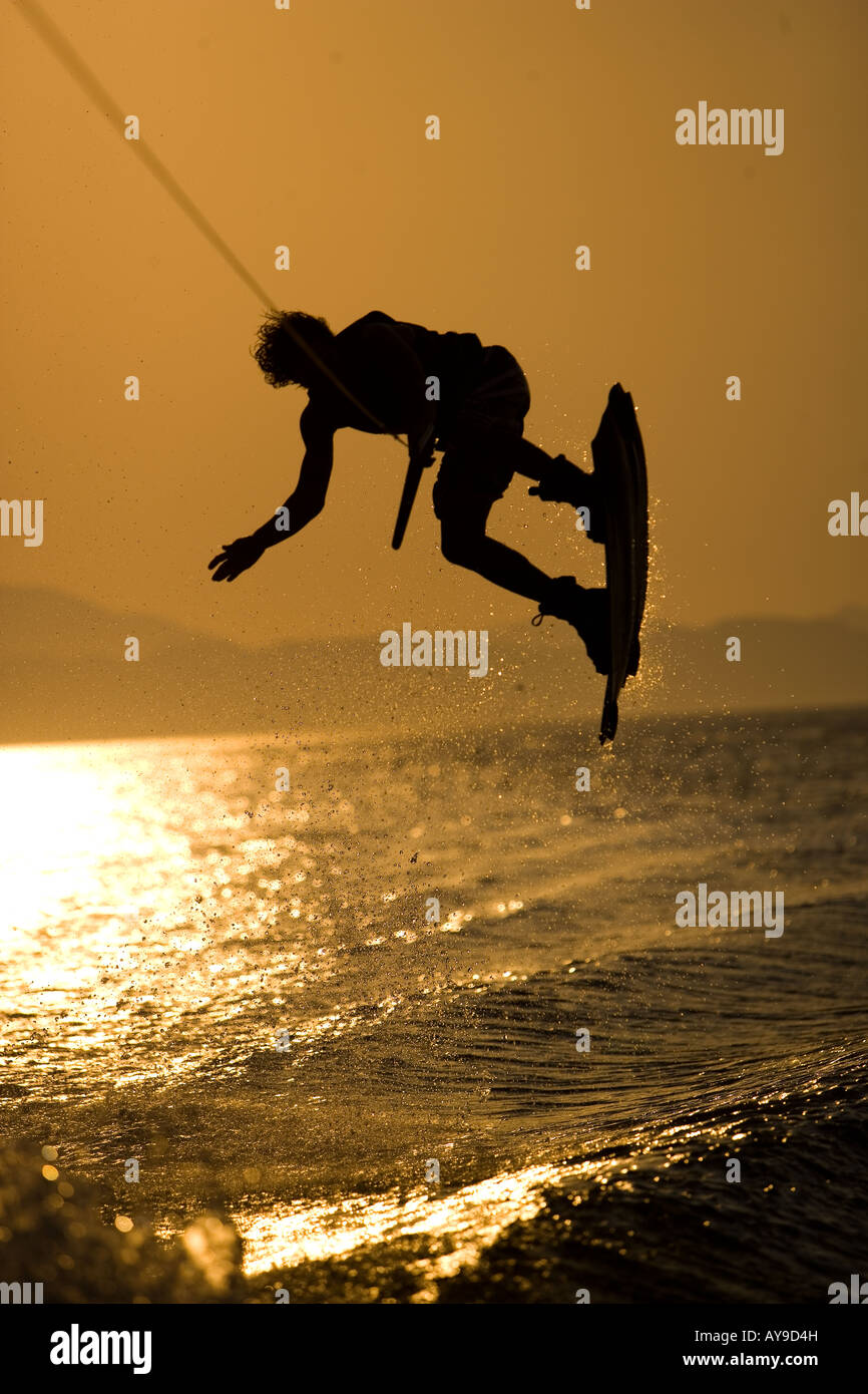 Wakeboarding action speed and balance, Turkey Stock Photo - Alamy