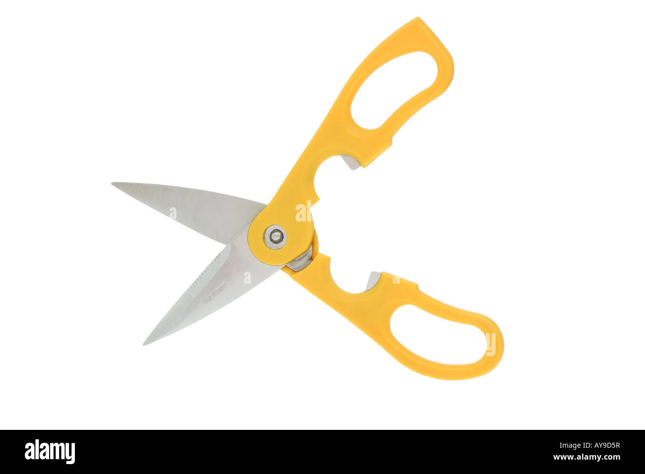 Stainless steel kitchen scissors on white background Stock Photo - Alamy