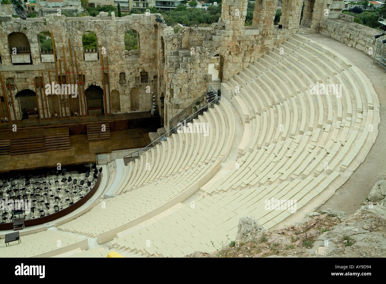 Greece Athens Herod Atticus Odeum Theatre Stock Photo - Alamy