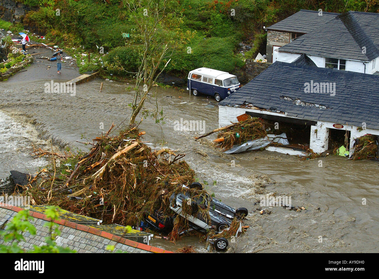 Boscastle cornwall storm hi-res stock photography and images - Alamy