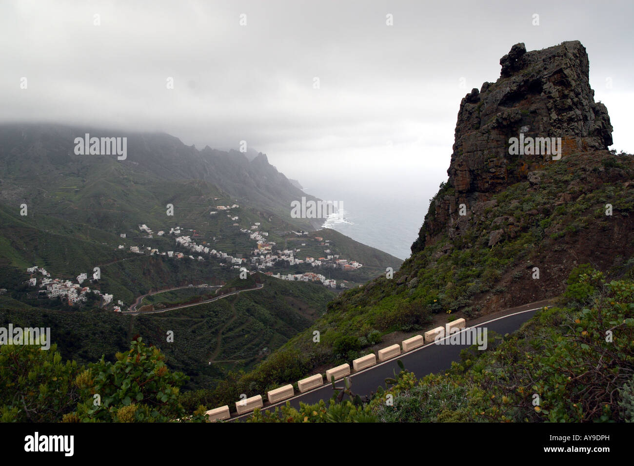 The treacherous rocky coast and cliffs of north east Tenerife around ...