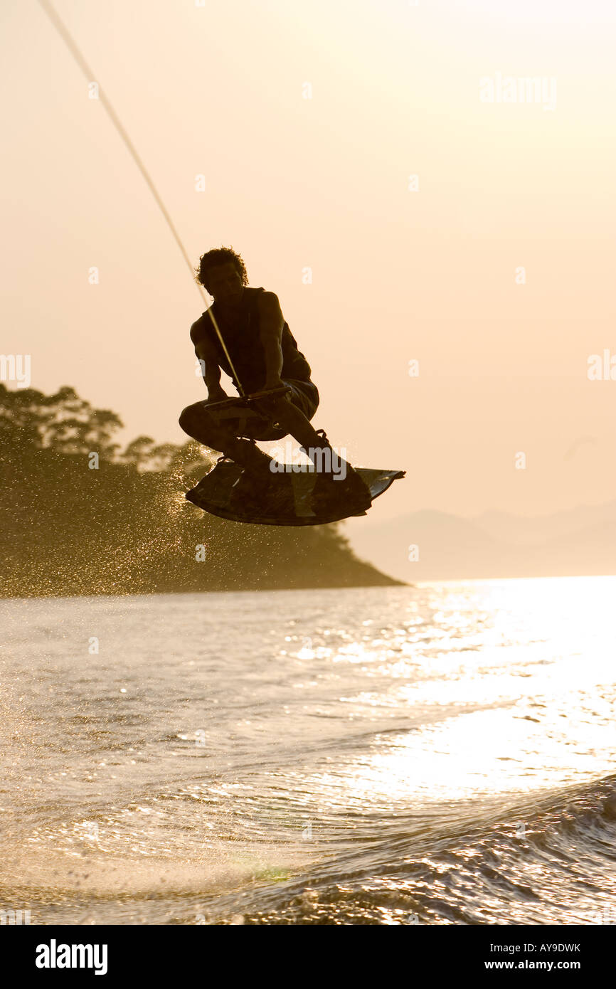 Wakeboarding action, speed and balance, Turkey Stock Photo - Alamy
